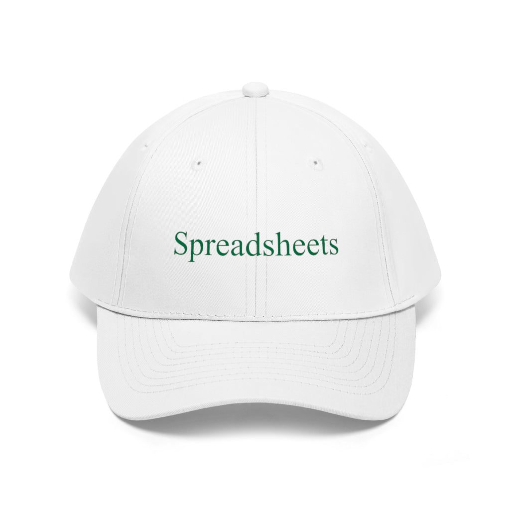 Spreadsheets (green on white) – Nerd Hats